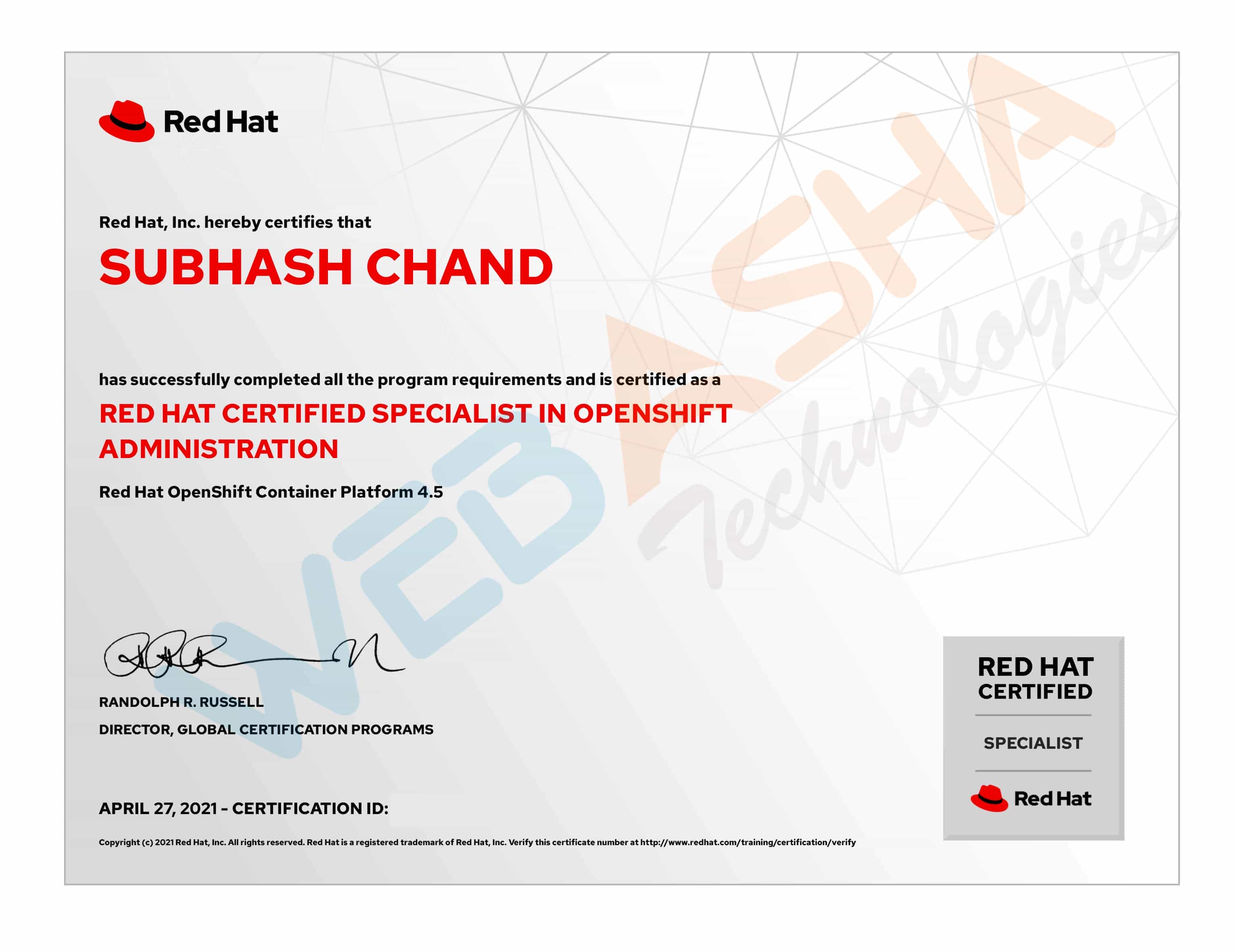 EX288 Red Hat Certified Specialist in OpenShift Application Development